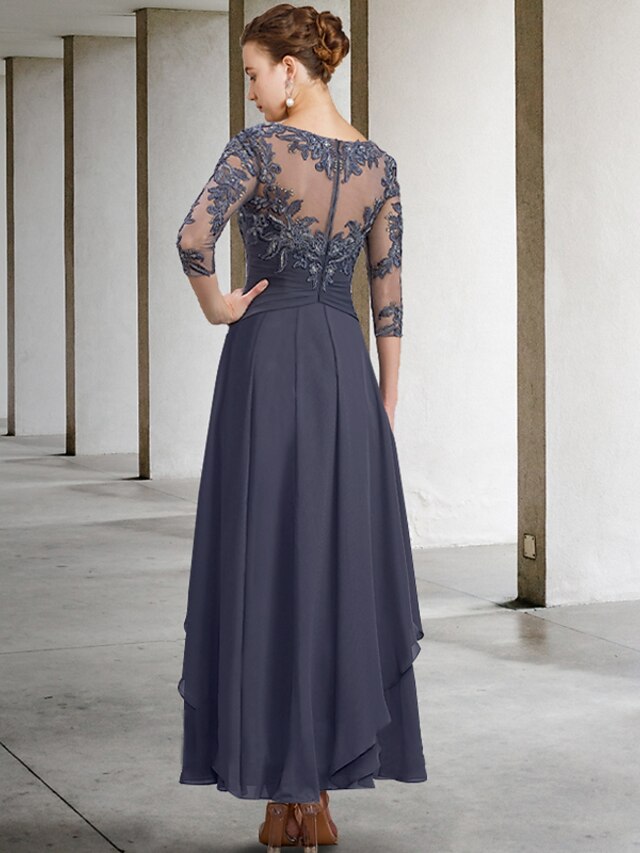 A-Line Ankle Length Party Dress Cocktail Dress Wedding Guest Dress ...