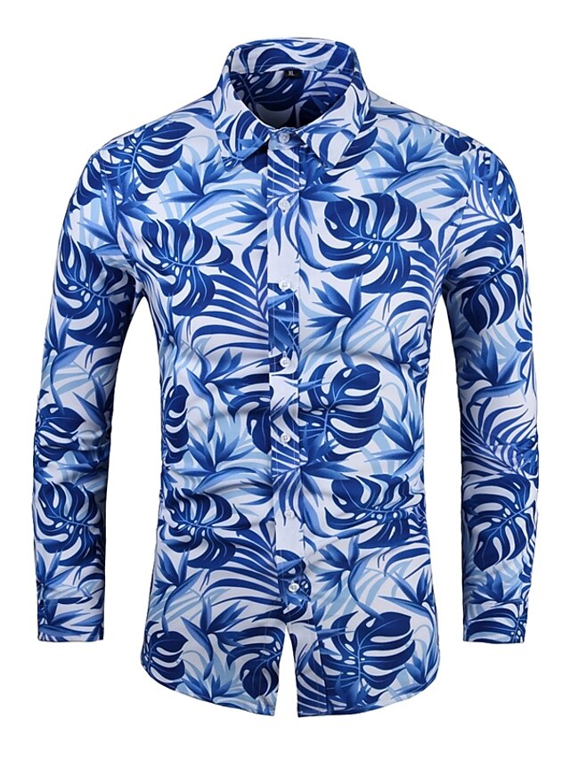 Homme Chemise Chemise graphique Graphic Col Classique Bleu Casual du ...
