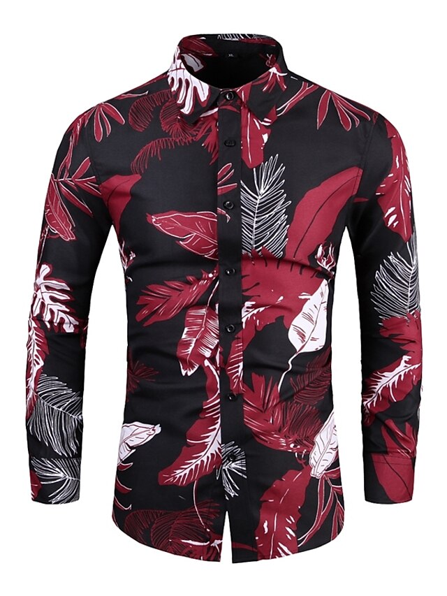 Homme Chemise Chemise graphique Graphic Col Classique Vin Casual du ...