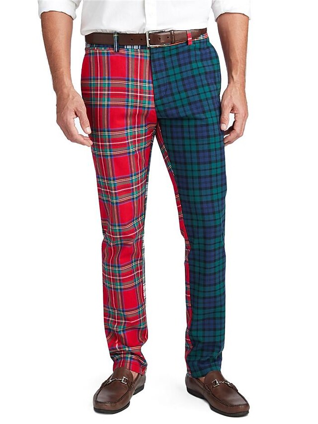 Men's Chinos Slacks Trousers Chino Pants Jogger Pants Plaid Checkered ...