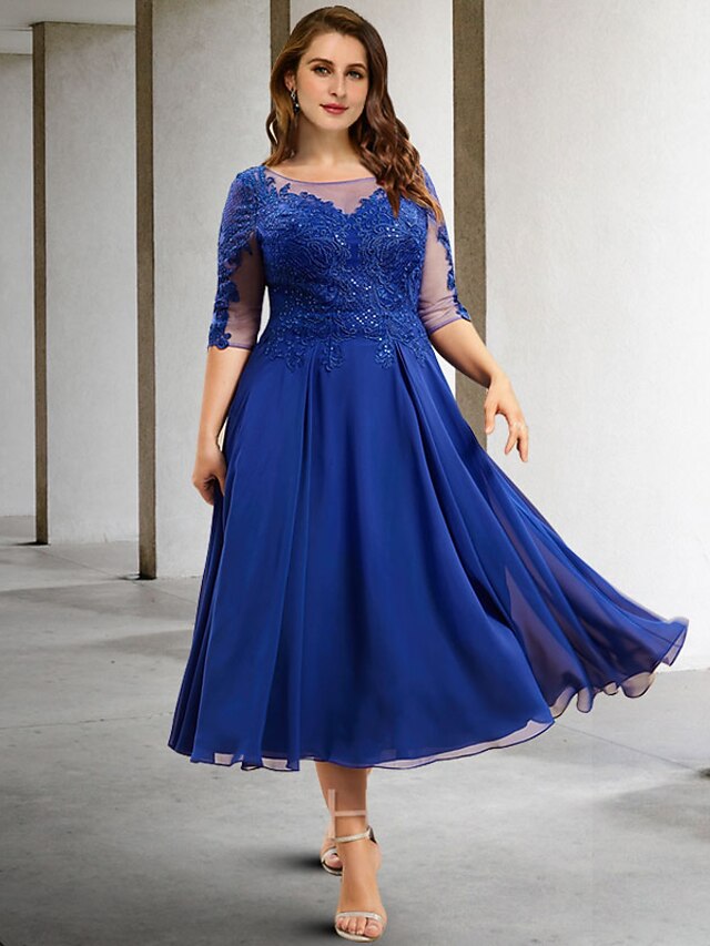 A-Line Plus Size Curve Mother of the Bride Dresses Elegant Dress Formal ...