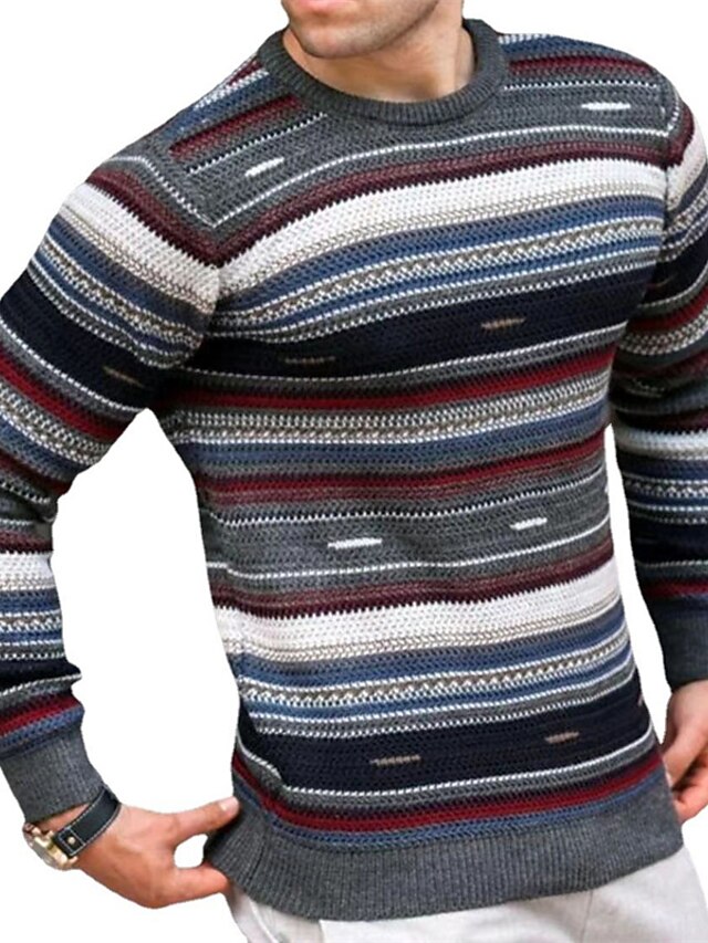 Homme Pull Chandail Pullover A côtes Tricoter Découpé Tricoté Bande Col ...