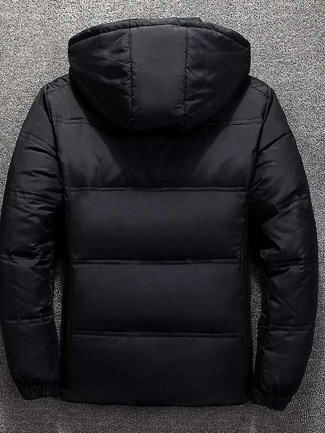 Men's Winter Coat Down Jacket Puffer Jacket Zipper Hooded Office ...