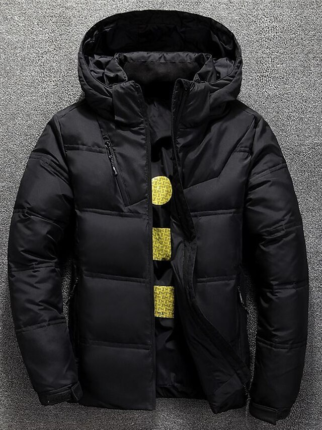 Men's Winter Coat Down Jacket Puffer Jacket Zipper Hooded Office ...