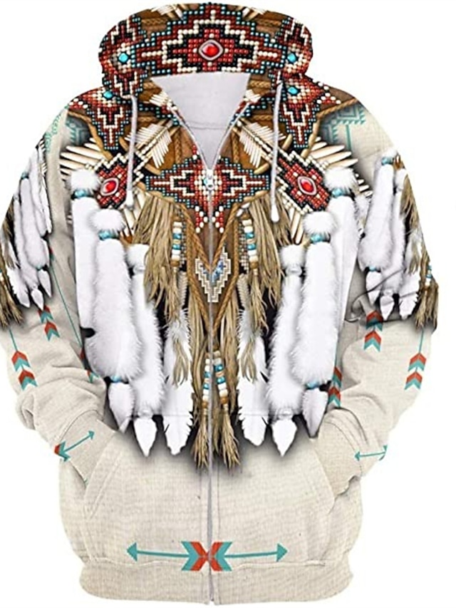 Men's Tribal Hoodie Hoodies Sweatshirt Vintage Ethnic Style Retro ...