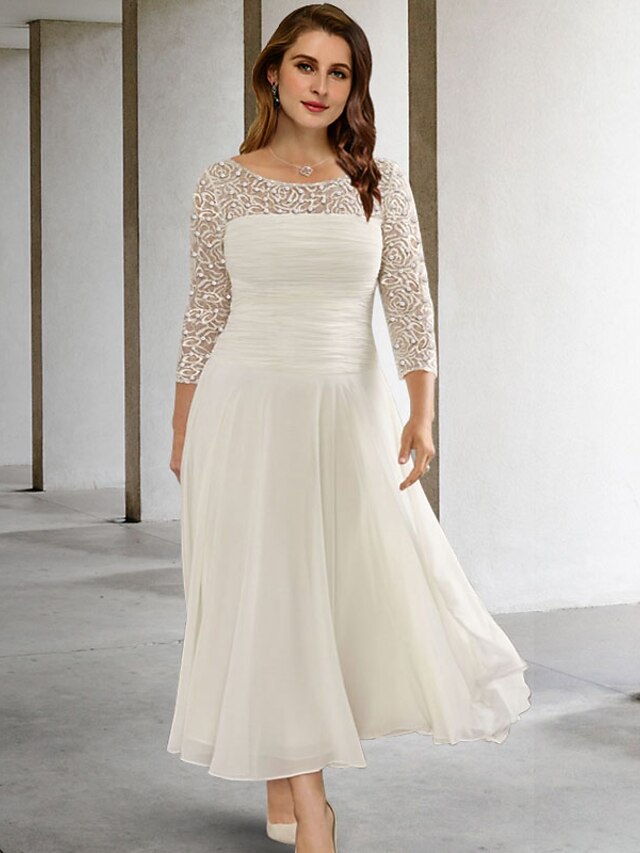 Beach Wedding A-Line Plus Size Curve Mother of the Bride Dresses ...