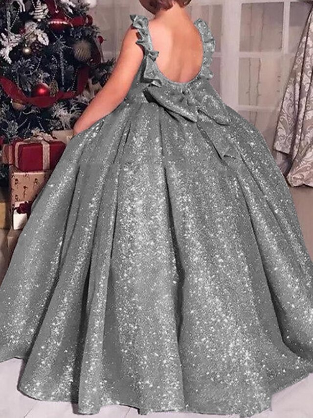 Princess Floor Length Flower Girl Dress Christmas Cute Prom Dress ...