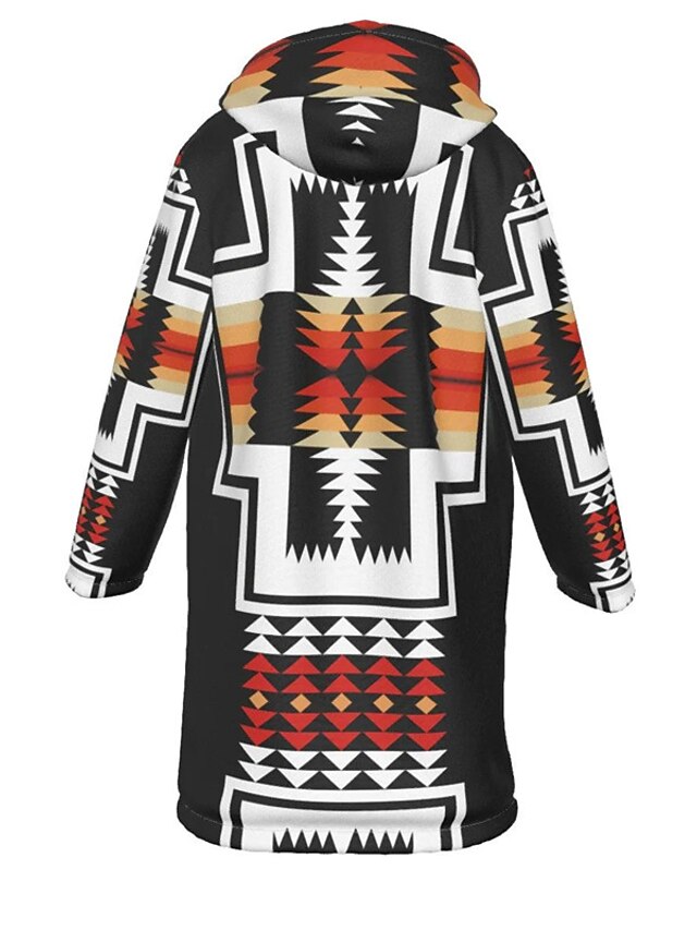 Men's Geometry Winter Coat Fleece Jacket Coat Warm Comfortable ...