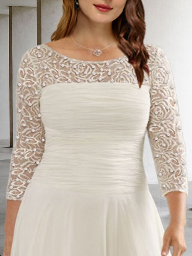 Beach Wedding A-Line Plus Size Curve Mother of the Bride Dresses ...