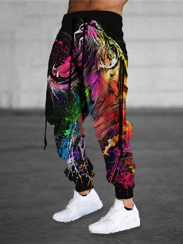 Men's Sweatpants Joggers Trousers Drawstring Elastic Waist 3D Print ...
