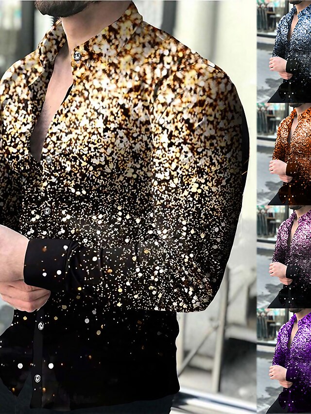 Homme Chemise Chemise graphique 3D Constellation Col rabattu Rose ...