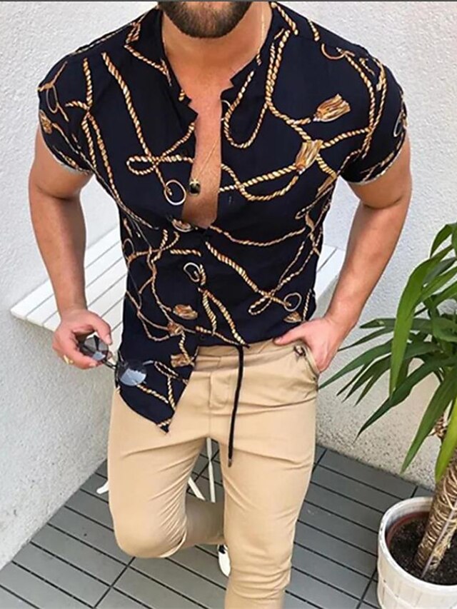 Homme Chemise Chemisette Chemise d'été Imprimés Photos Impression de ...