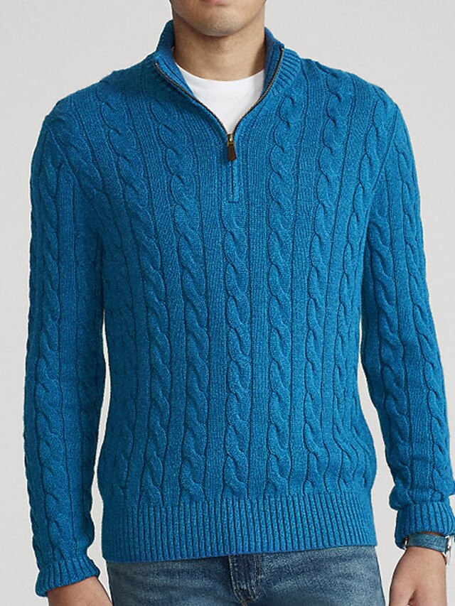 Hombre Pulóveres Jersey con cremallera Pull-over Estriado Tejer ...