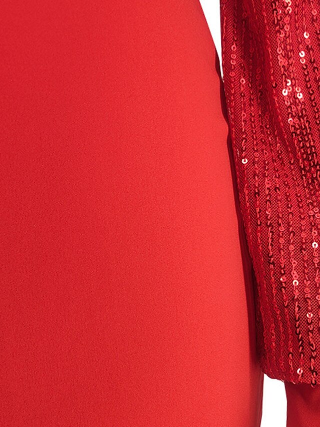 Women's Plus Size Red Chirstmas Dress Curve Party Dress Solid Color ...