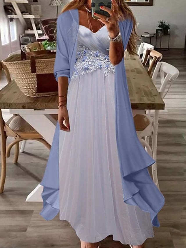 Dames Casual jurk Jurk Set Tweedelige jurk Lange jurk maxi-jurk Paars Bruin Groen Halve mouw ...