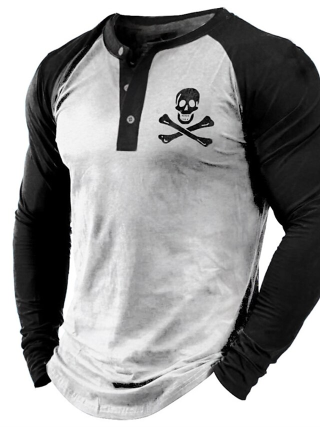 Skull Graphic Prints Designer Basic Modern Contemporary Men's Hot ...