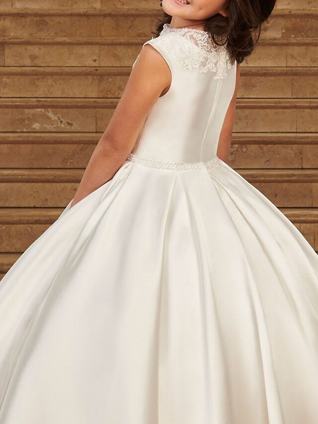 Princess Floor Length Flower Girl Dress First Communion Girls Cute Prom ...