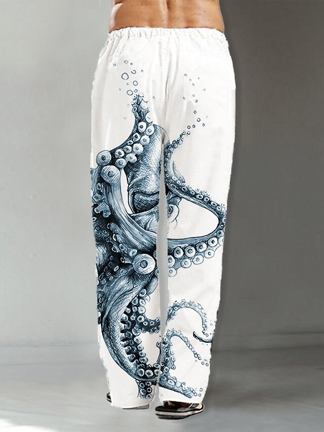 Men's Trousers Summer Pants Beach Pants Drawstring Elastic Waist ...