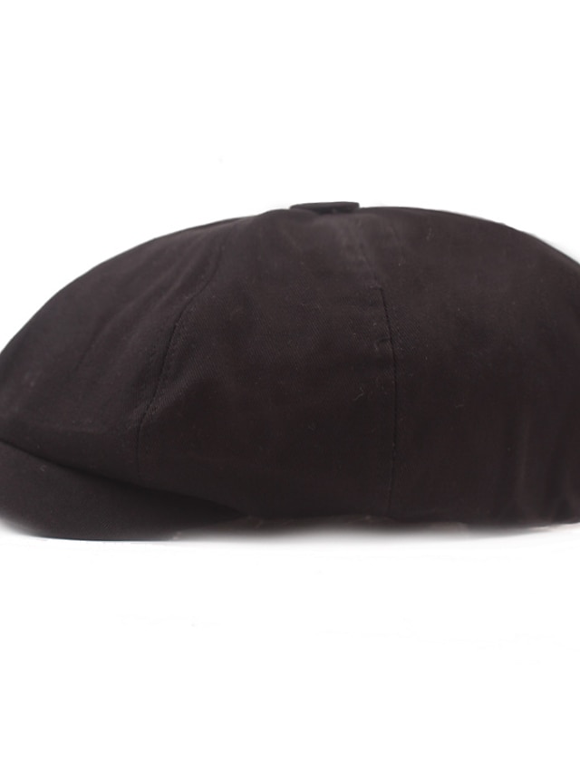 Men's Beret Hat Newsboy Hat Black Yellow Cotton Streetwear Stylish ...