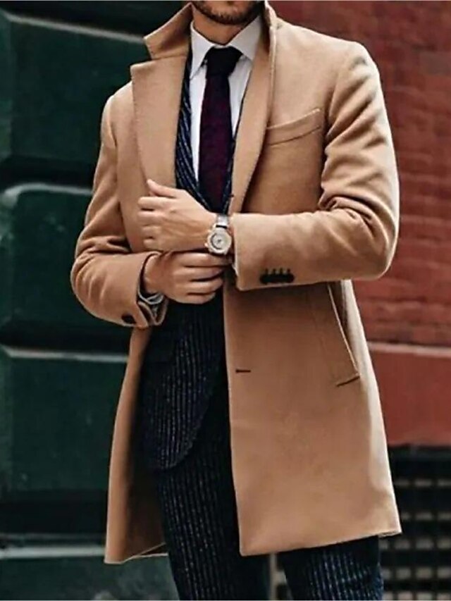 Men's Winter Coat Overcoat Trench Coat Outdoor Business Fall Winter ...