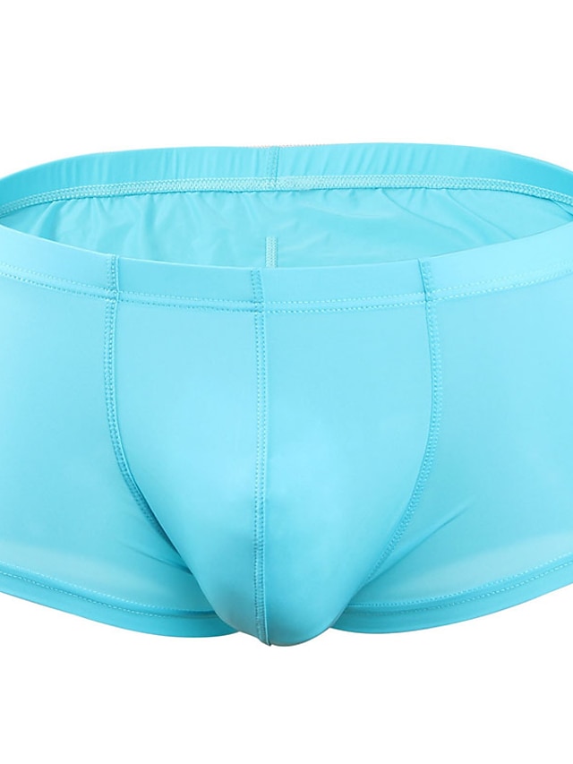 Men's 2 Packs Boxers Underwear Polyester Breathable Soft Plain Mid ...