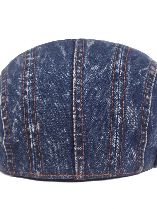 Men's Flat Cap Black Blue Denim Streetwear Stylish 1920s Fashion ...
