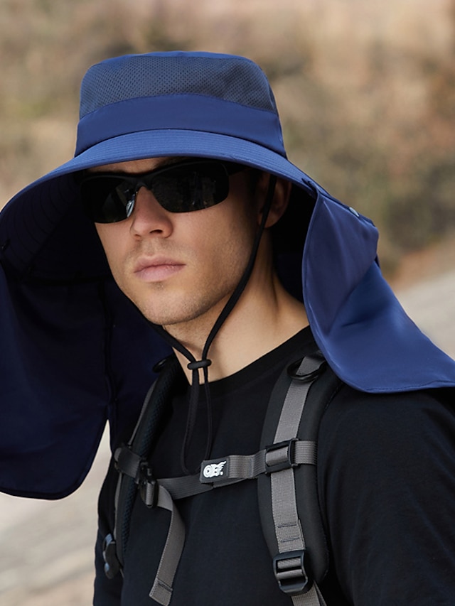 Men's Bucket Hat Sun Hat Fishing Hat Boonie hat Hiking Hat Navy Blue ...