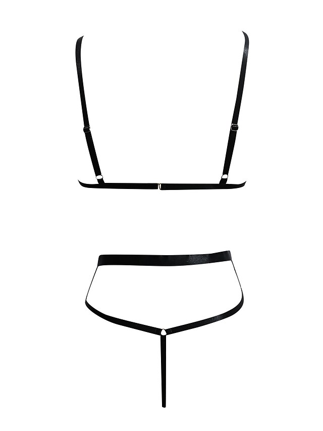 Sexy Ladies Patent Leather Hollowed Out Game Suit Two Piece Set 2025 1899
