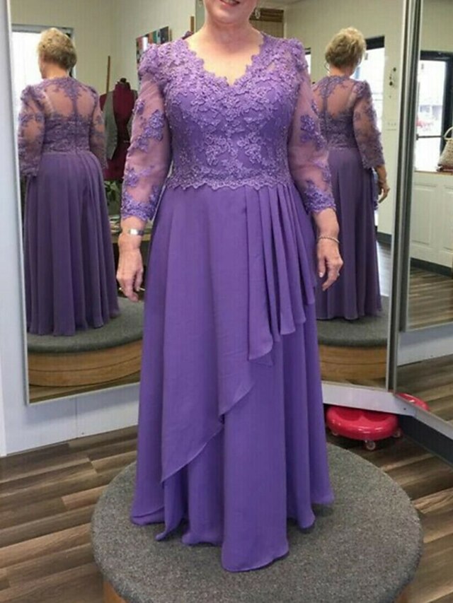 Plus Size Curve Mother of the Bride Dress Wedding Guest Elegant Vintage ...