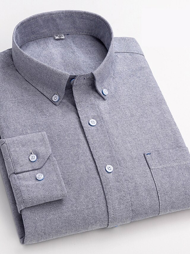 Men's Dress Shirt Button Down Shirt Oxford Shirt Solid / Plain Color ...