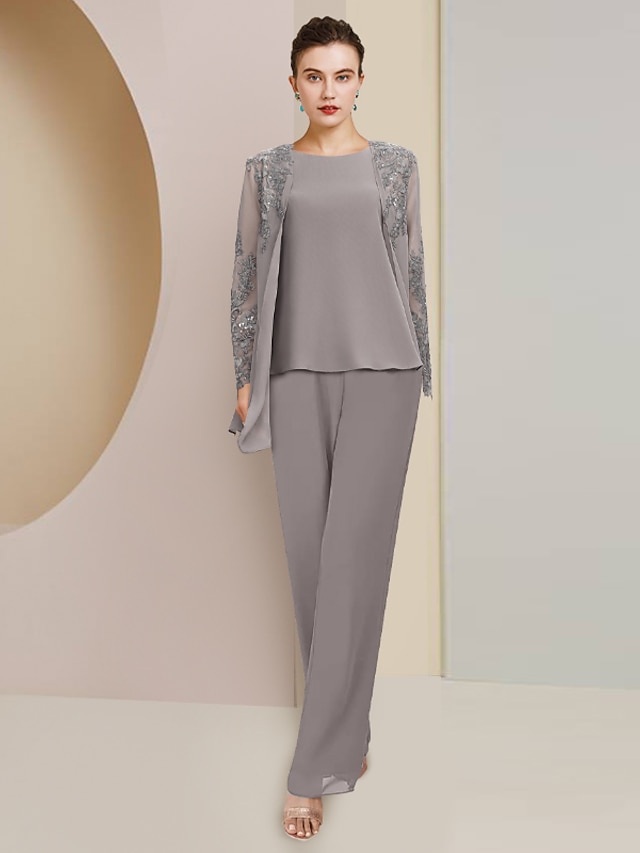 Jumpsuit / Pantsuit 3 Piece Mother of the Bride Dress Formal Wedding ...