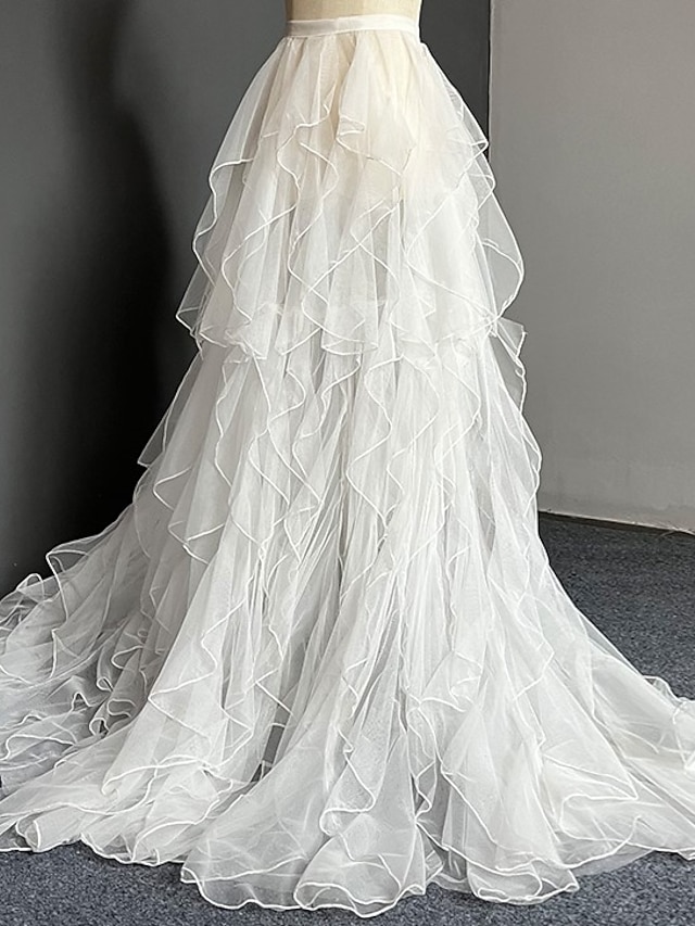 Informale Abiti da sposa Linea-A Separa Separa Strascico di corte Tulle ...