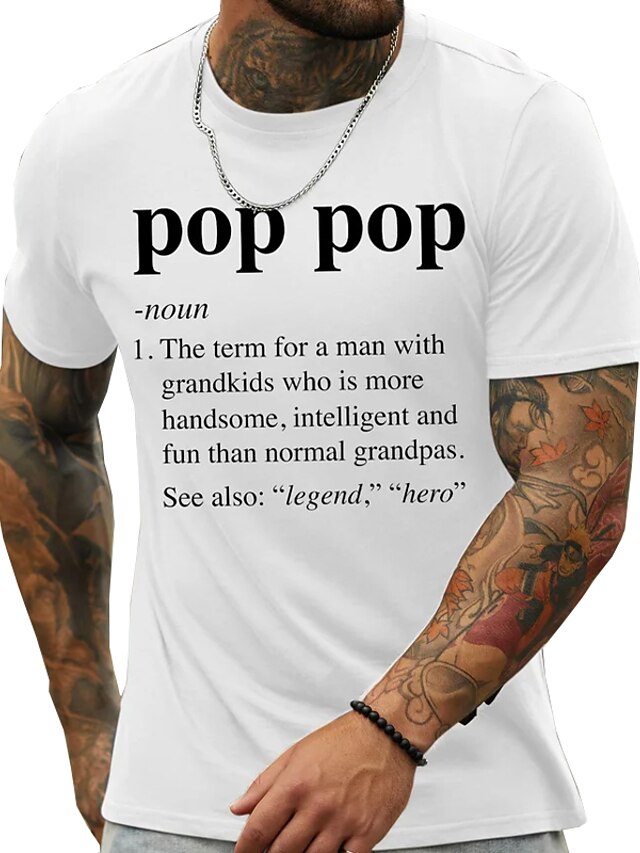 Men's Funny Pop Pop Definition T-Shirt - Legendary Grandpa, Hero ...