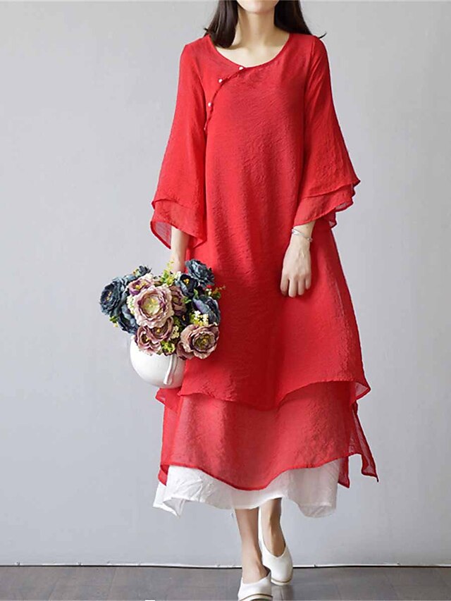 Dames Tweedelige jurkenset Casual jurk Tweedelige jurk Dagelijks Feestdagen Streetwear Casual ...