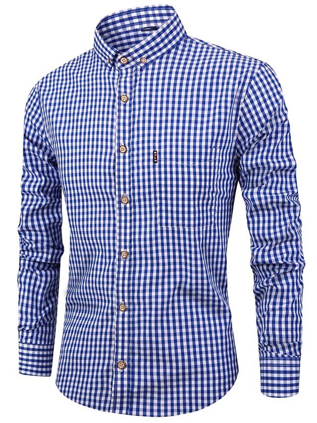 Hombre Abotonar la camisa Camisa casual Negro Rojo Azul Oscuro Azul ...