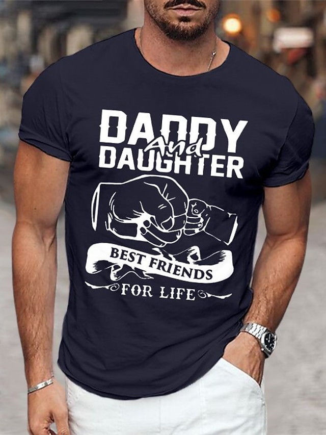 Mens Graphic T-Shirt Short Sleeve Daddy Daughter Best Friends For Life ...