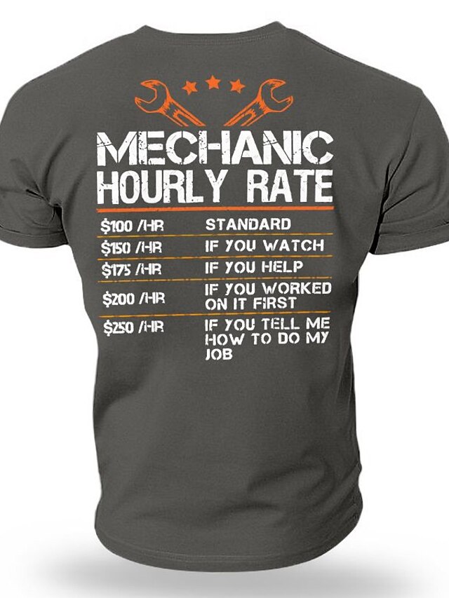 Men's Graphic Prints Funny Letter Print T Shirt Graphic Tee Cotton ...