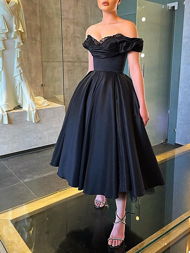 A-Line Prom Dresses Elegant Dress Masquerade Wedding Party Tea Length ...