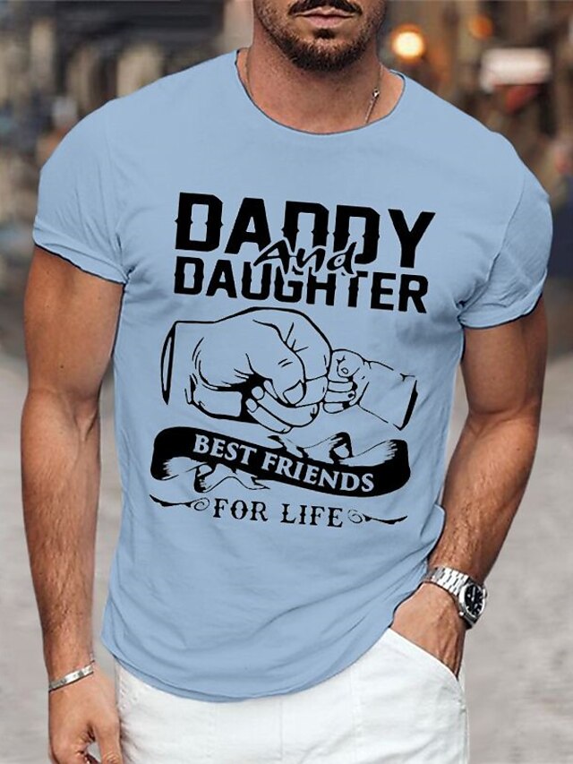 Mens Graphic T-Shirt Short Sleeve Daddy Daughter Best Friends For Life ...