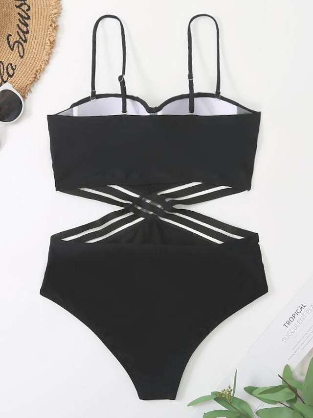 Women's Normal Swimwear One Piece Monokini wrap Swimsuit sexy cutout ...