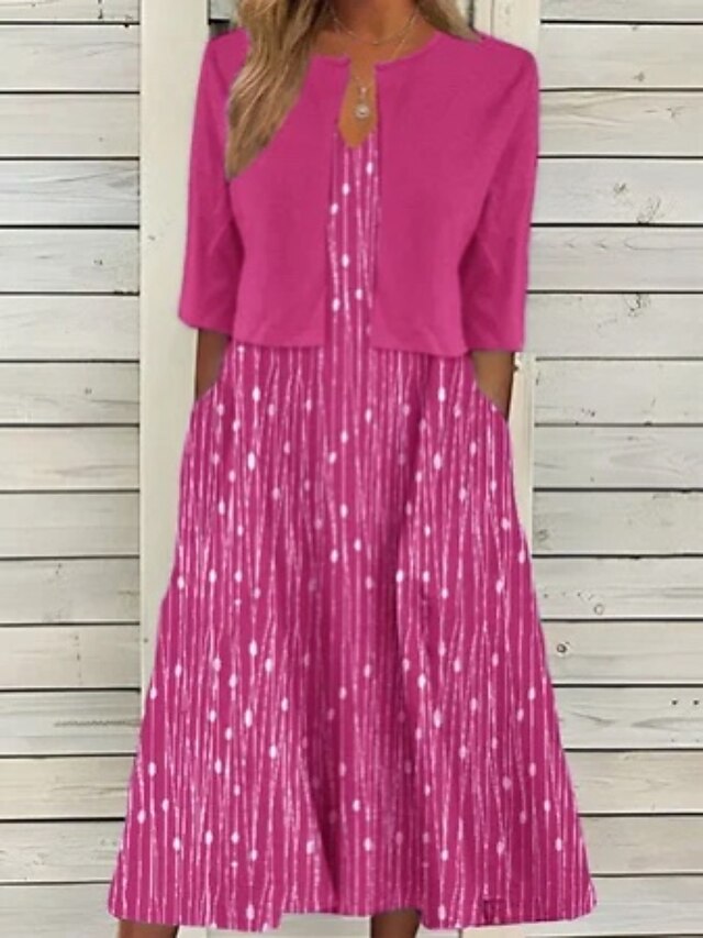 Women's Midi Dress Two Piece Dress Set Casual Dress Wedding Guest Dress ...