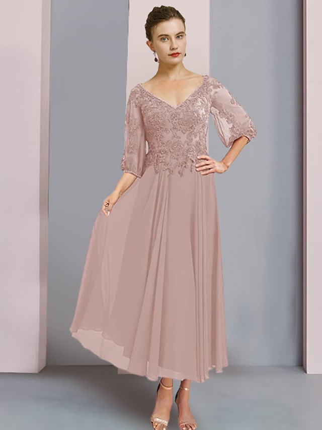 Dwuczęściowa Krój A Sukienka dla matki panny młodej Formalny Gość ...