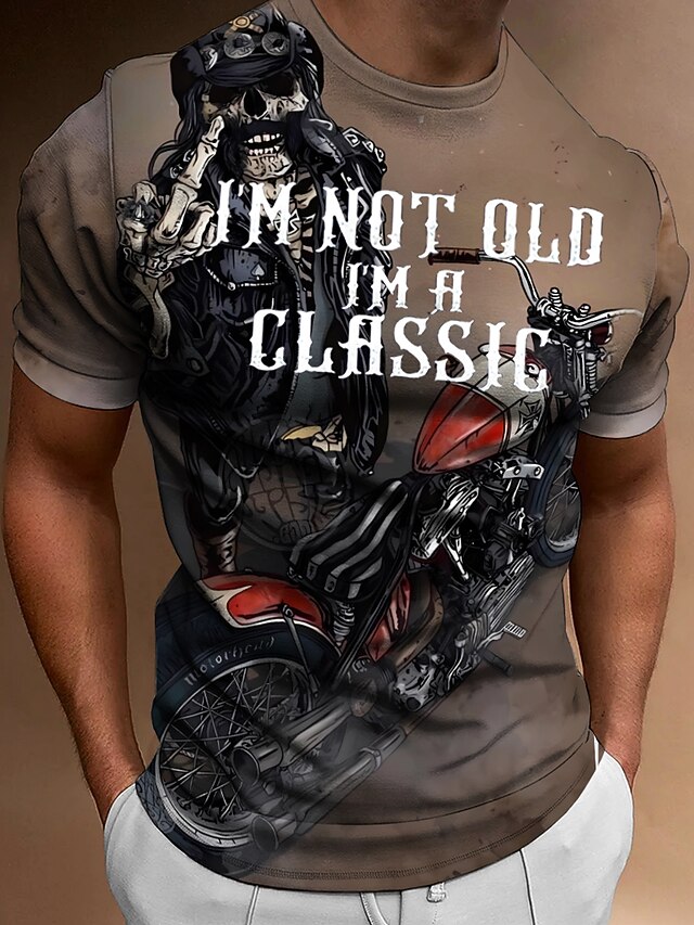 Graphic Motorcycle Vintage Fashion Designer Men's 3D Print T shirt Tee ...