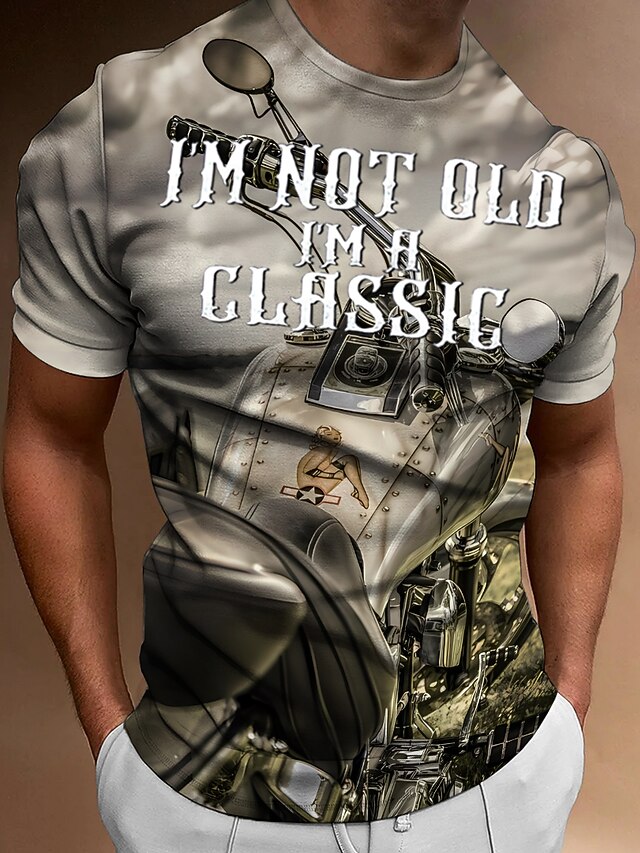 Graphic Motorcycle Vintage Fashion Designer Men's 3D Print T shirt Tee ...
