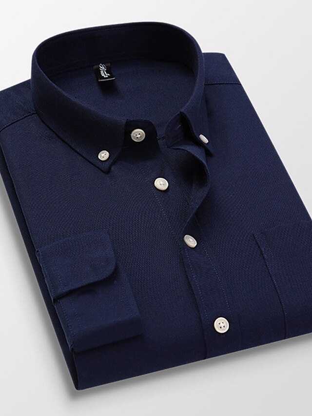 Men's Shirt Solid Color Solid Colored Button Down Collar Light Pink ...