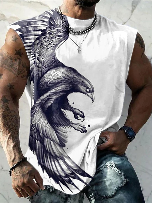 Men's Graphic Animal Vest Top Sleeveless T Shirt for Men Sleeveless Cap ...