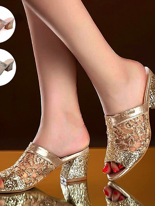 Femme Mules Soirée du quotidien Plage Mules à talons Sandales ...