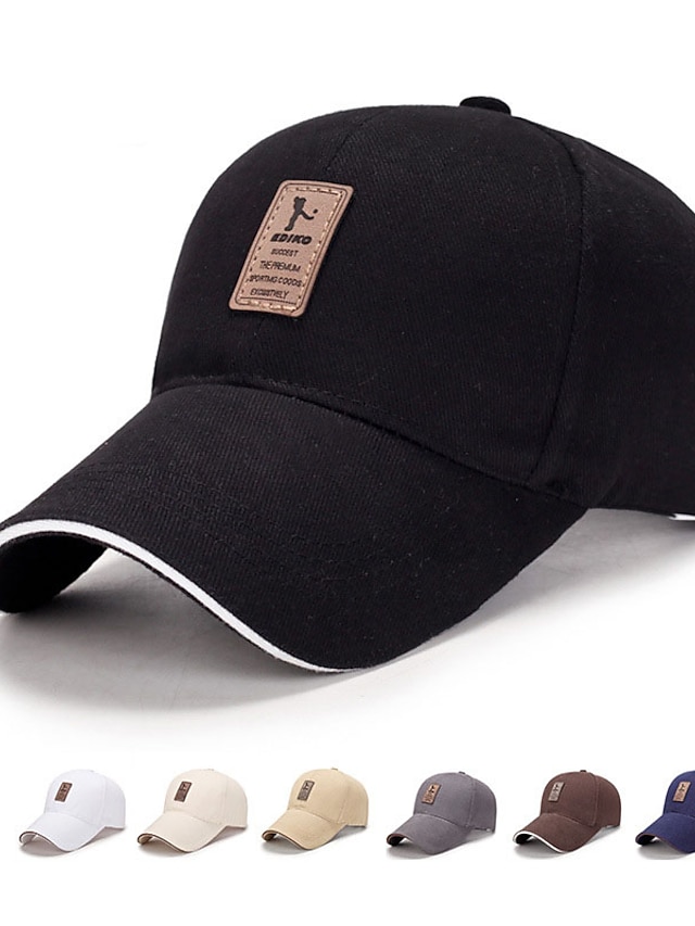 Men's Unisex Baseball Cap Trucker Hat Black White Polyester Travel ...