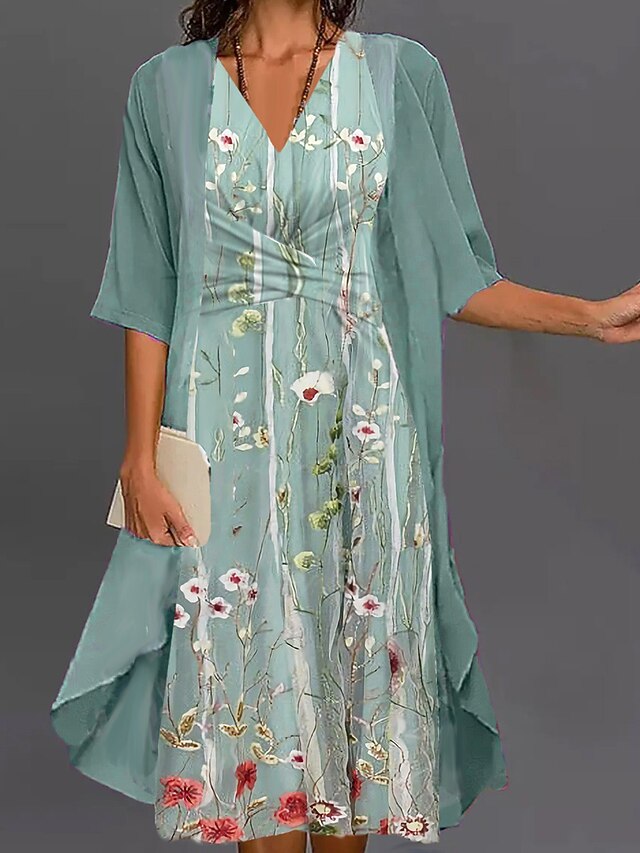 Damen Zweiteiliges Kleid-Set Casual kleid Kleid drucken Outdoor Täglich Modisch Strassenmode ...