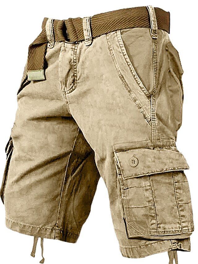 Men's Cargo Shorts Shorts Hiking Shorts Leg Drawstring Multi Pocket ...